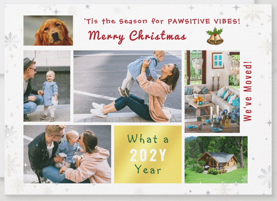 Funny Pet Dog Ruff Year We’ve Moved Christmas Photo Cards ...