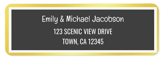 Elegant Return Address Labels with a Golden Background or Frame ...