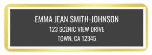 Elegant Return Address Labels with a Golden Background or Frame ...
