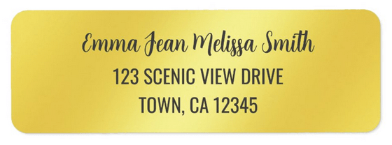 Elegant Return Address Labels with a Golden Background or Frame ...
