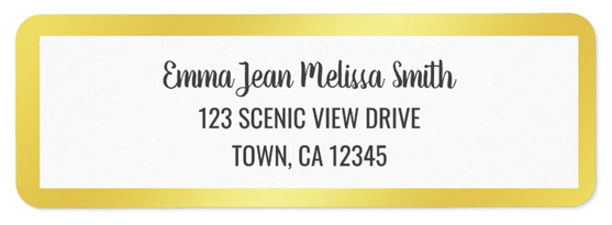 Elegant Return Address Labels with a Golden Background or Frame ...