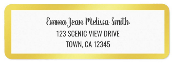 Elegant Return Address Labels with a Golden Background or Frame ...