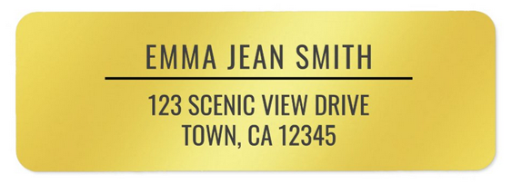 Elegant Return Address Labels with a Golden Background or Frame ...